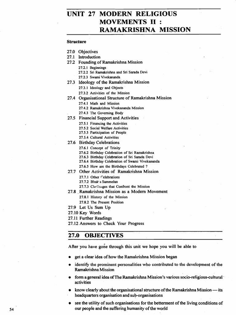 Ramakrishna Mission IGNOU | PDF | Ramakrishna Mission | Sarada Devi