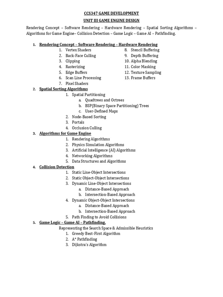 ccs347 GD Unit 3 Notes | PDF | Shader | Rendering (Computer Graphics) ccs347 GD Unit 3 Notes | PDF | Shader | Rendering (Computer Graphics)