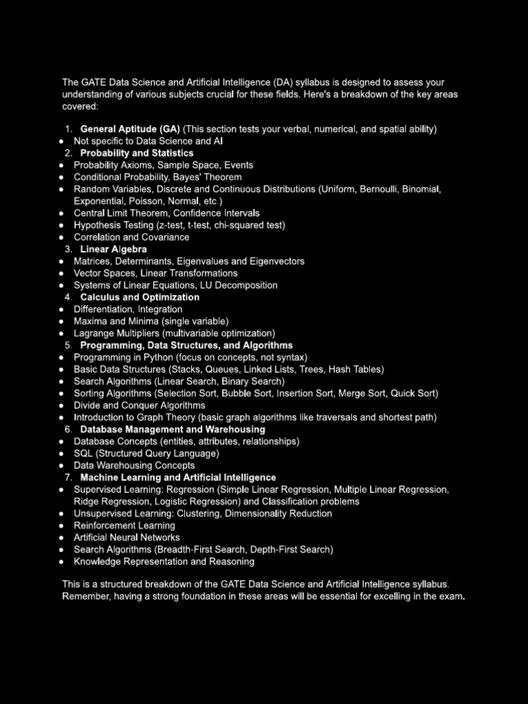 DA Gate Syllabus | PDF