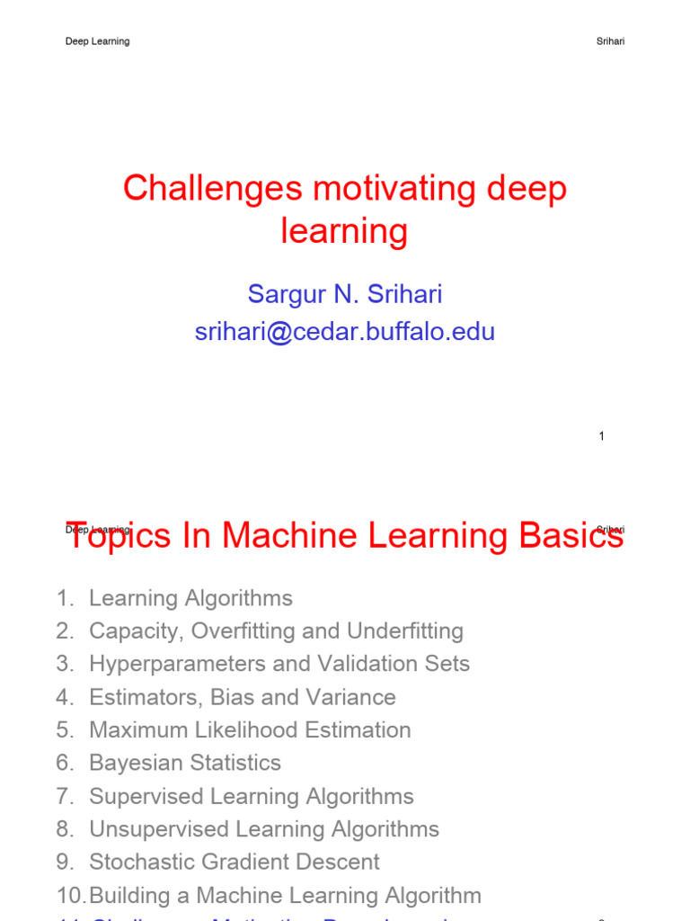 Challenges and Motivations in Deep Learning | PDF | Machine Learning ...