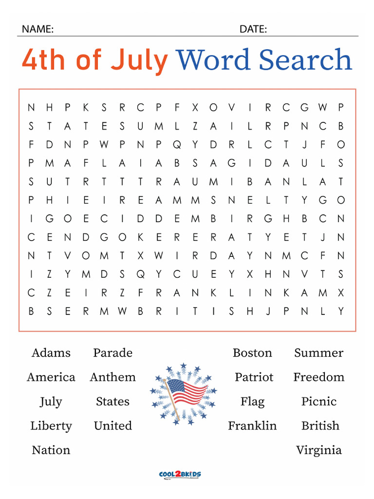 4th of July Word Search | PDF