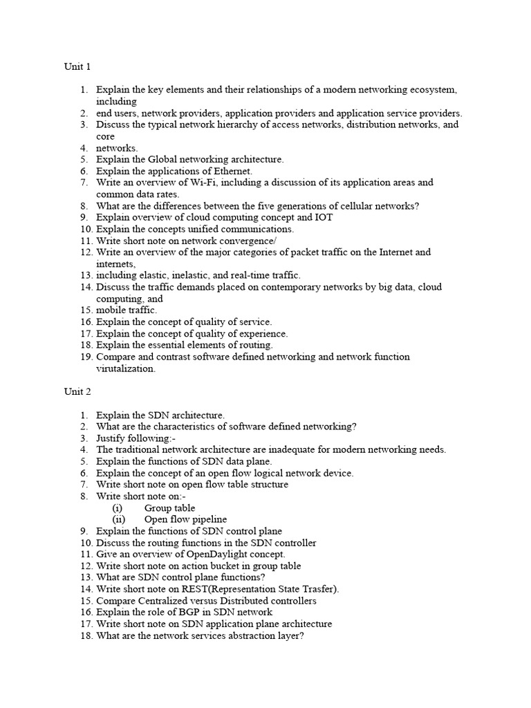 QB All 4 Units | PDF | Computer Network | Quality Of Service