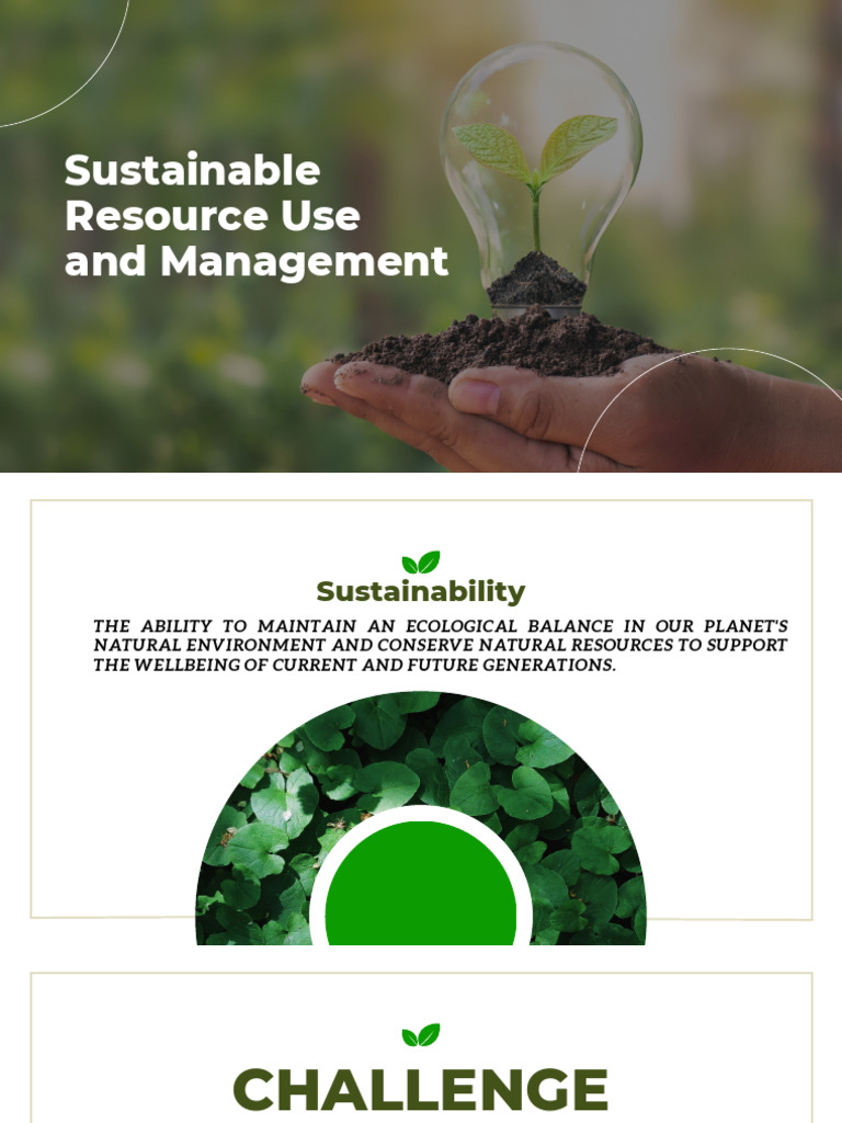 Group 3 Sustainable Resource Use and Management | PDF | Sustainability ...