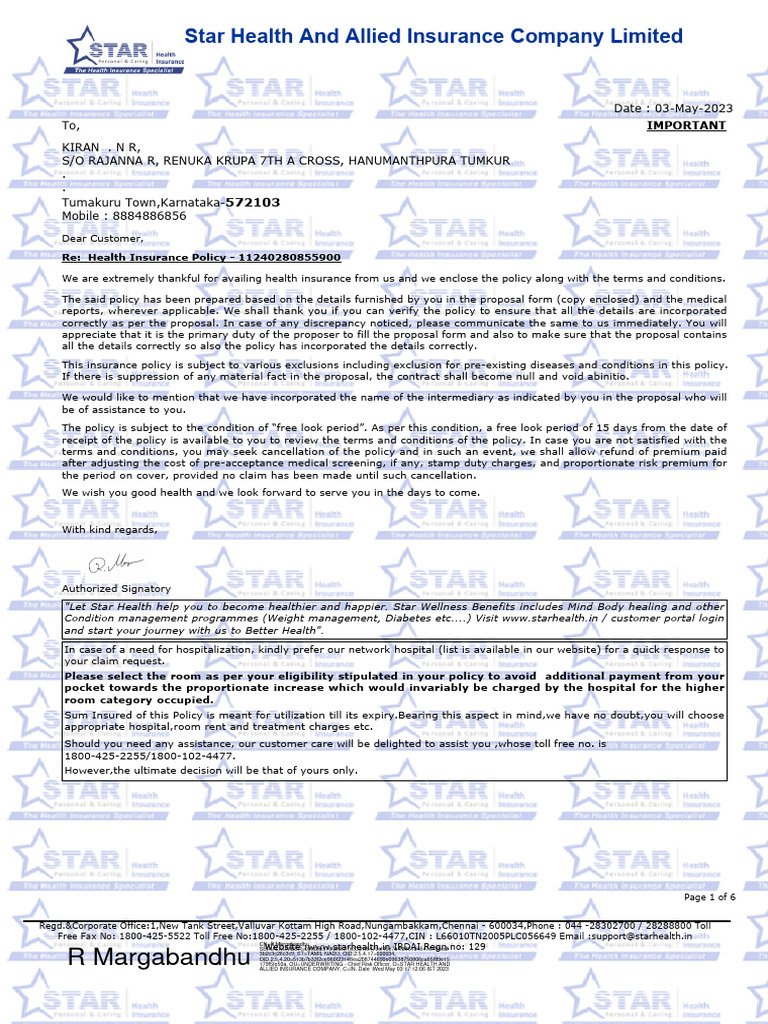 Policy Document | PDF | Insurance | Invoice