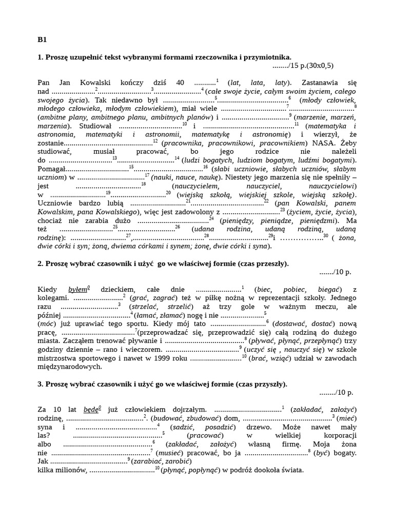 Cwiczenia Poziom B1 Jezyk I Kultura | PDF