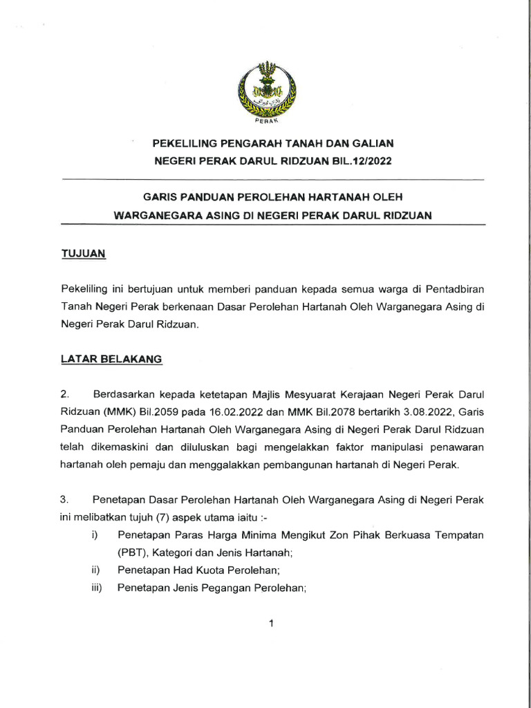 Pekeliling PTG Perak | PDF