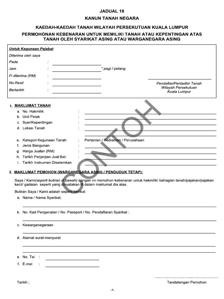 Jadual 18 Sample | PDF