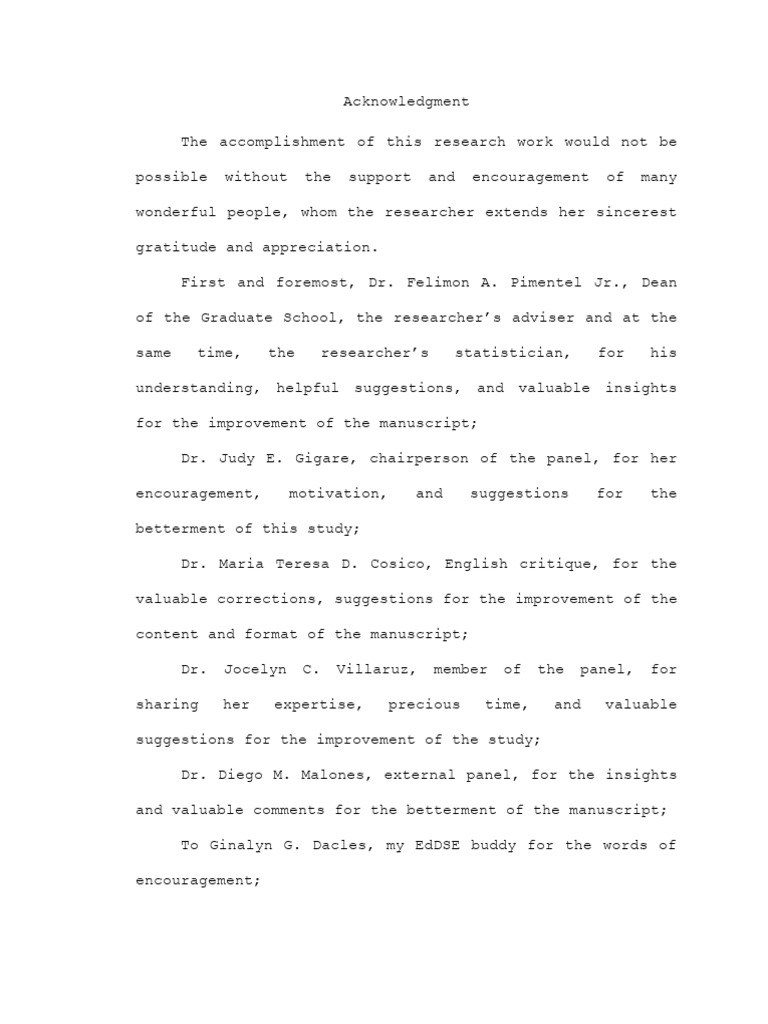 3 Acknowledgement | PDF | Wellness