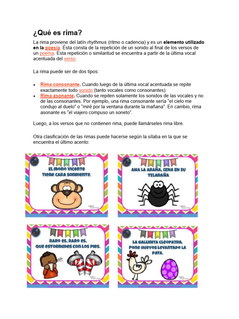 Definición y tipos de rima | PDF | Pinturas | Pintura con acuarelas