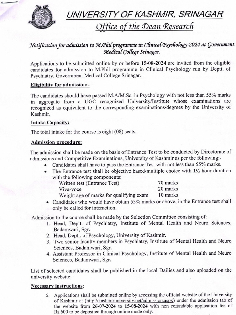 Clinical Psychology Notification | PDF