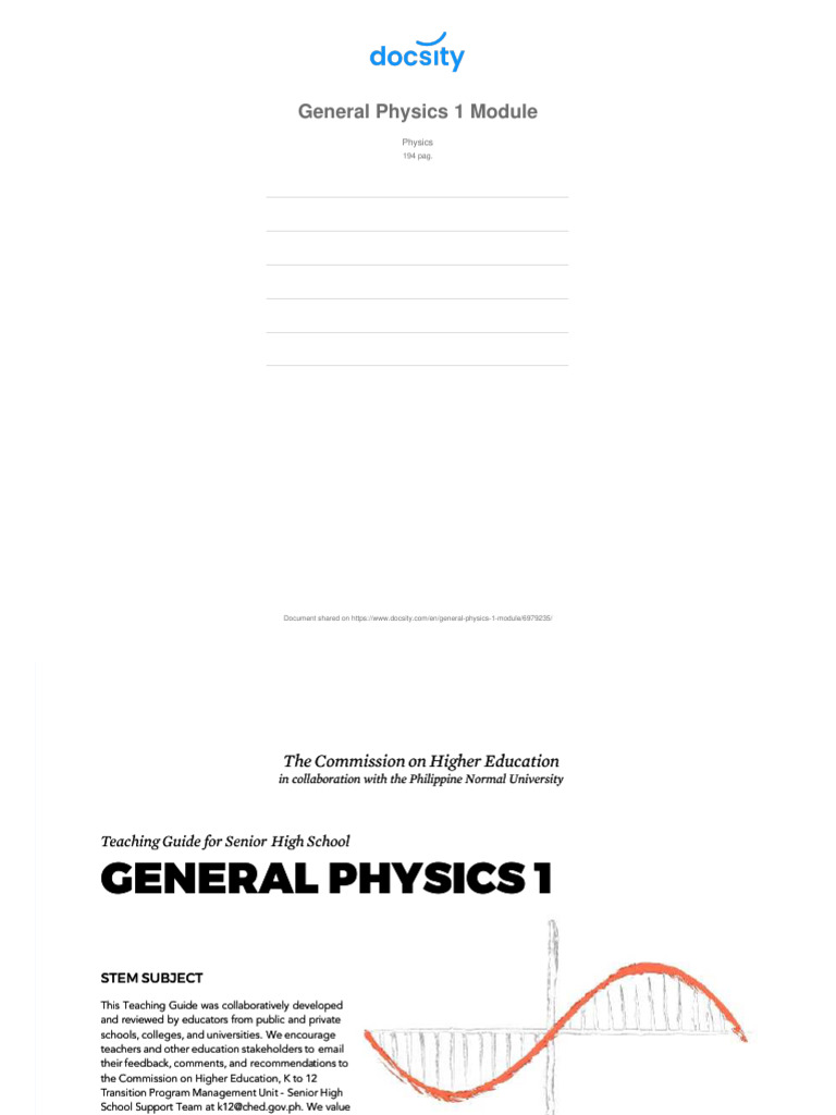 Docsity General Physics 1 Module | PDF | Learning | Teachers