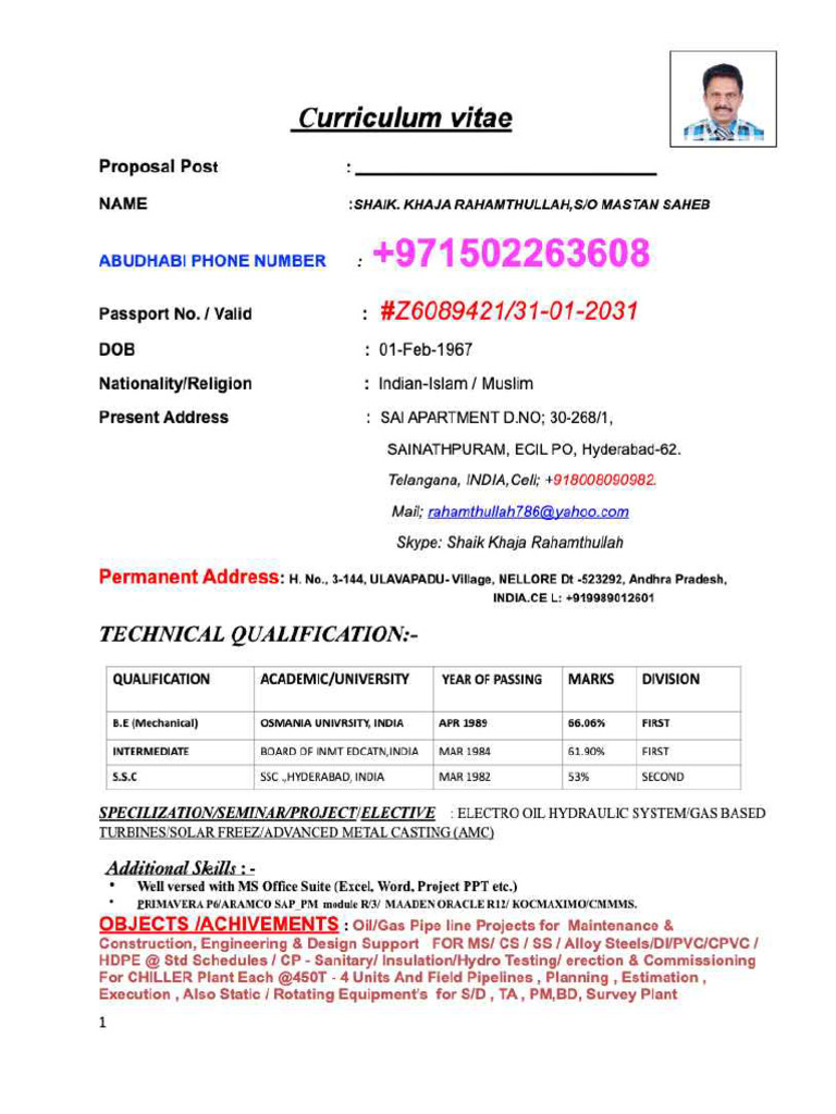 SKR Small 1000 KB Resume Doc 27 Yrs Uae - 11zon | PDF