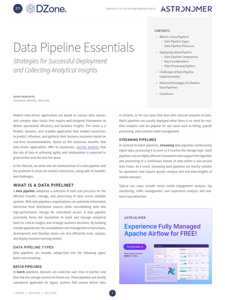 Data Pipeline Essentials Guide | PDF | Data | Data Warehouse