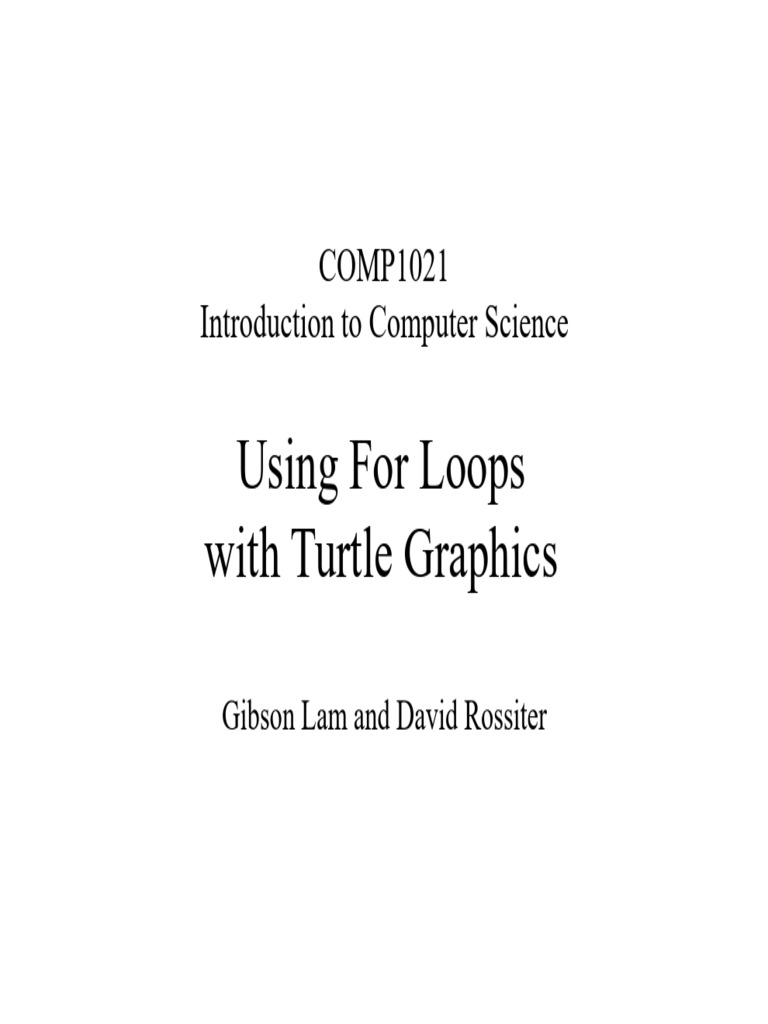 For Loops For Turtle | PDF | Control Flow | Computer Programming