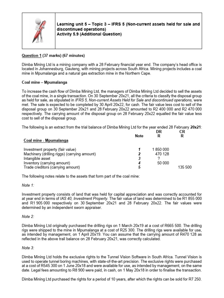 IFRS 5 - Activity 5.9 Questions | PDF | Depreciation | Fair Value