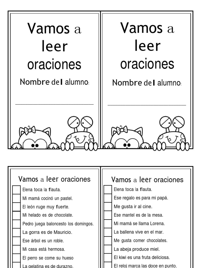 Llavero Vamos a Leer Oraciones | Descargar gratis PDF | Alimentos