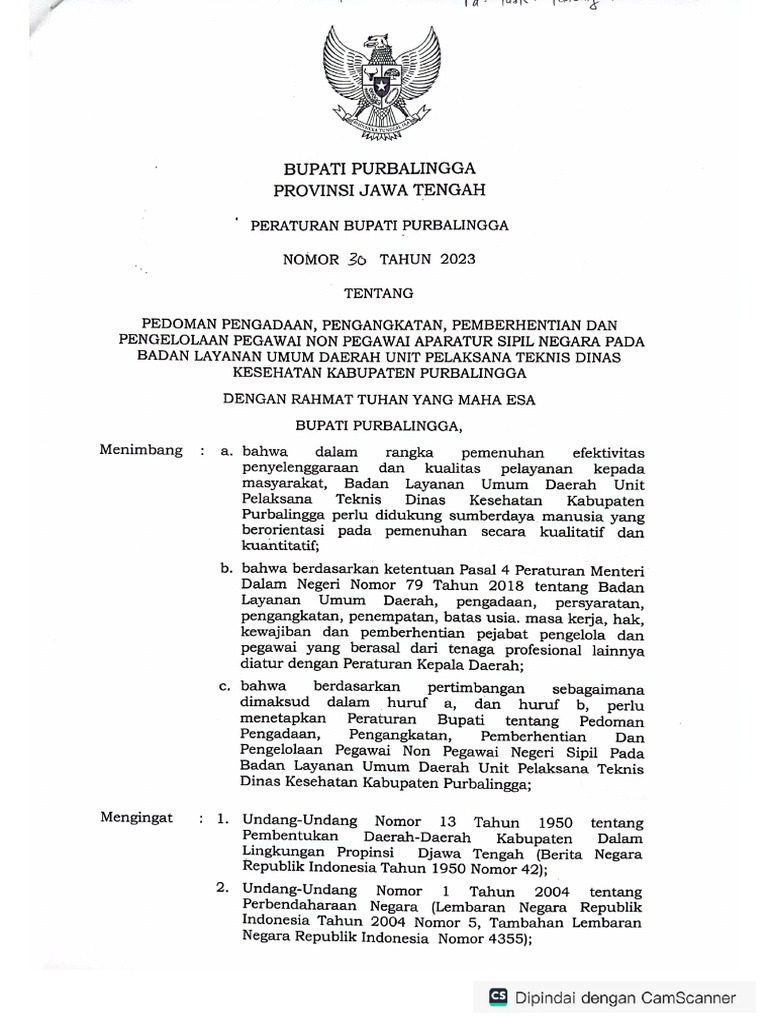 Perbub 30 2023 TTG Blud | PDF