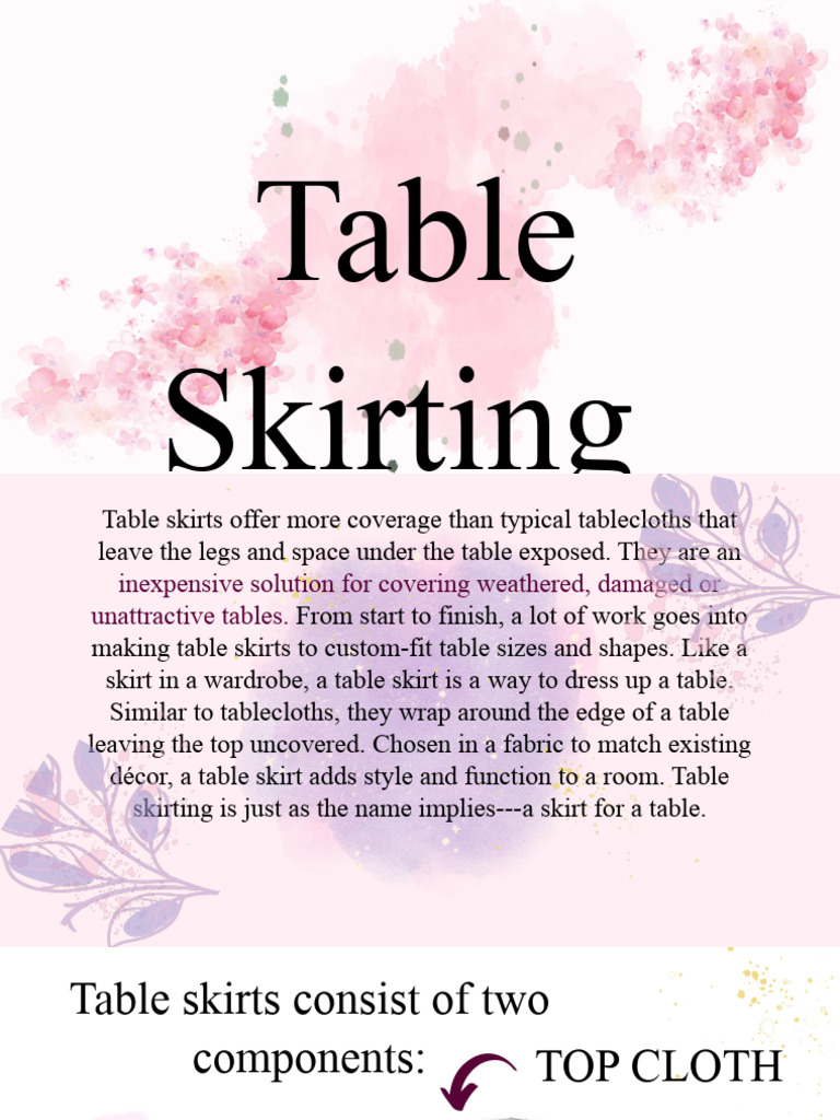 Table Skirting | PDF | Textiles | Skirt