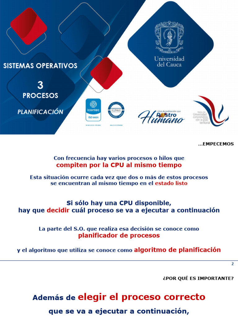 SO 03 Procesos 3 Planificacion | PDF | Proceso (Computación) | Sistema operativo