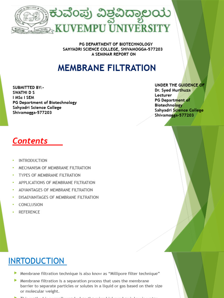 Membrane Filtration: Methods & Insights | PDF | Membrane Technology ...