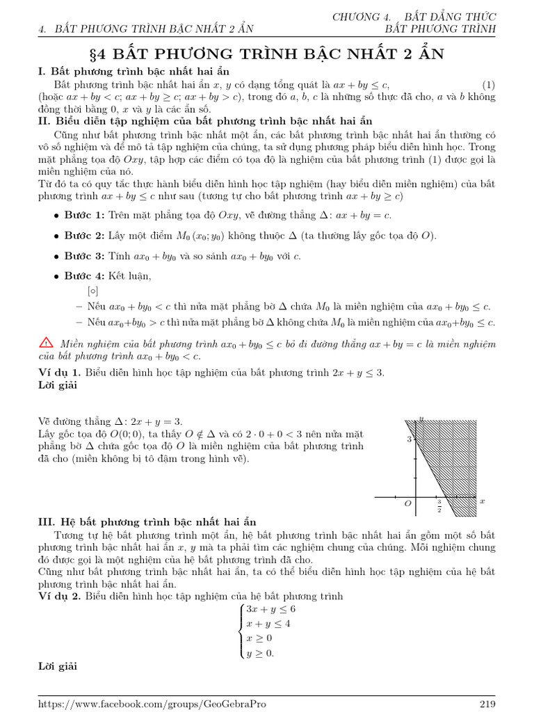 Trắc nghiệm BPT bậc nhất 2 ẩn | PDF