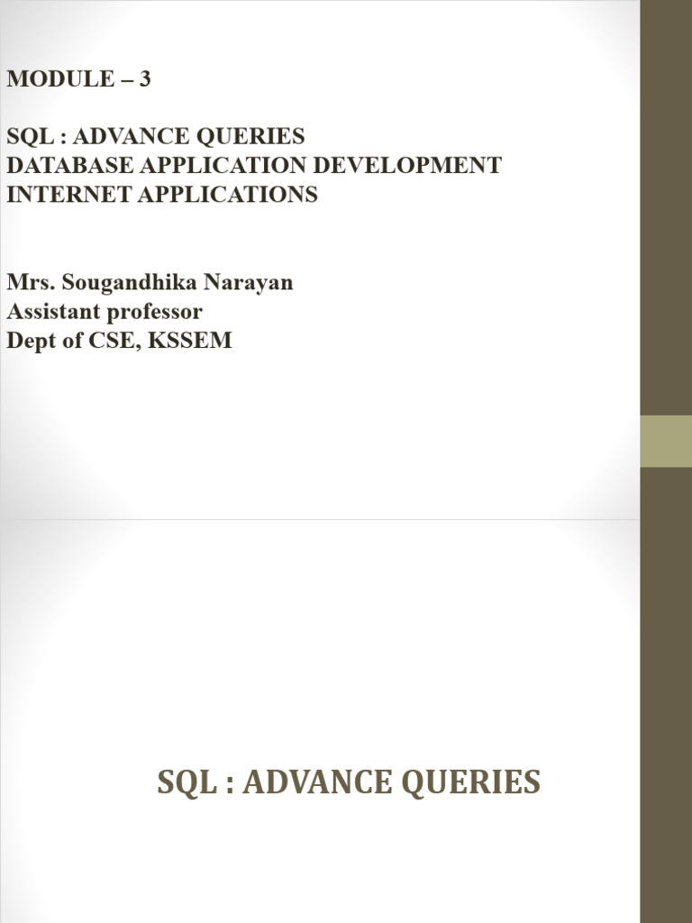 18CS53 - Module 3 SN | PDF | Xml | Databases