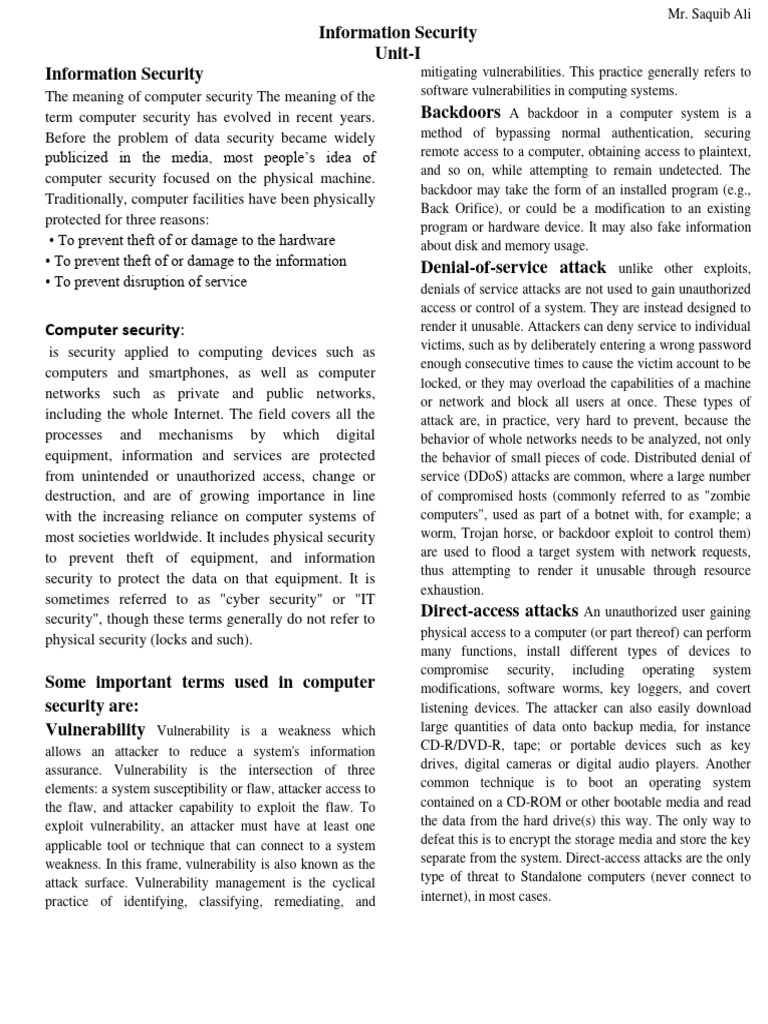 Information Security Notes (ALL) | PDF | Public Key Cryptography ...