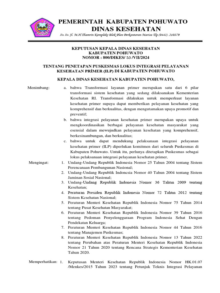 SK Puskesmas Lokus Ilp 2024 | PDF