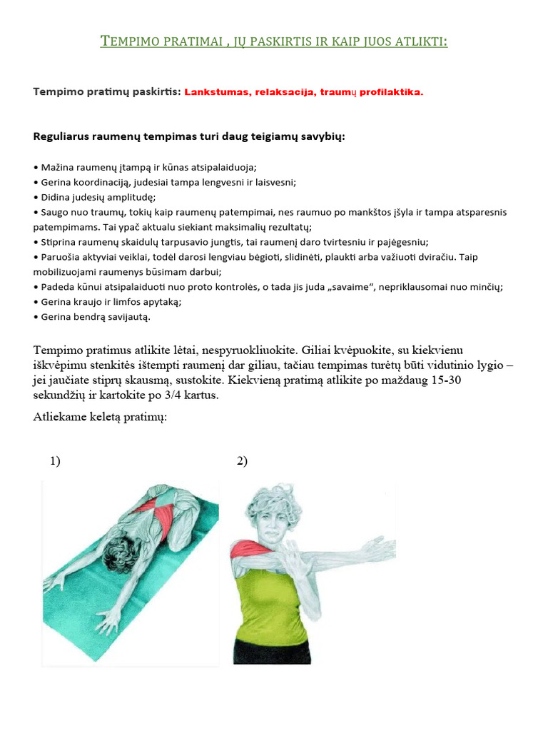 Empimo Pratimai JŲ Paskirtis IR Kaip Juos Atlikti | PDF