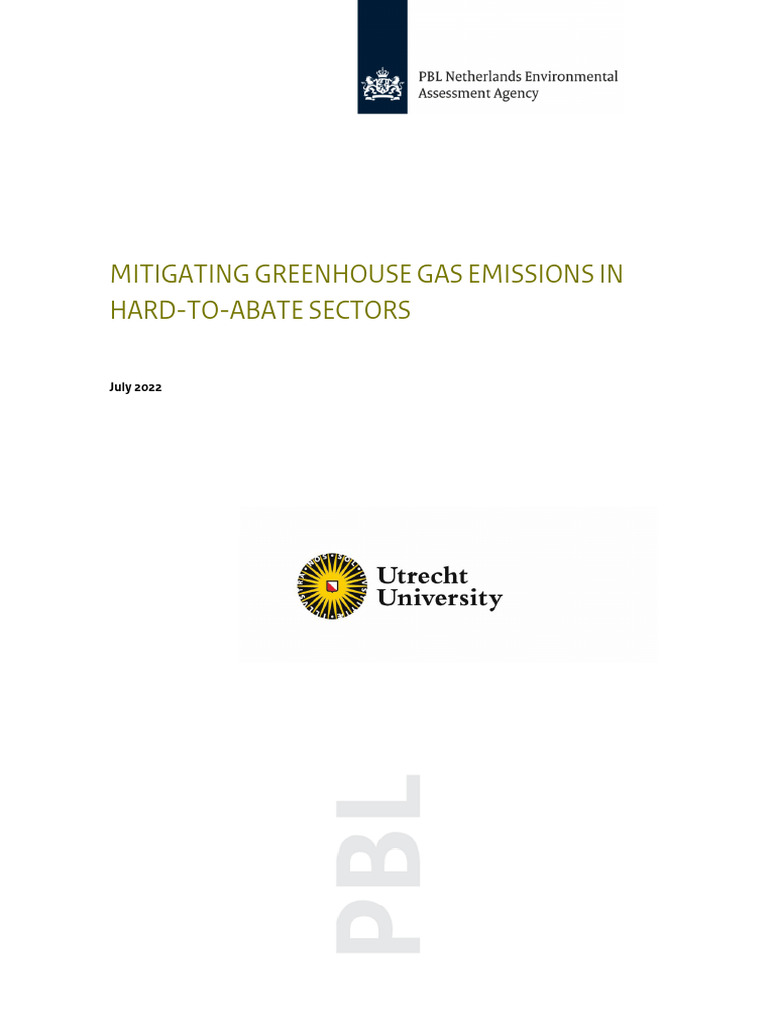 PBL 2022 Mitigating Greenhouse Gas Emissions in Hard To Abate Sectors 4901 | PDF | Climate ...