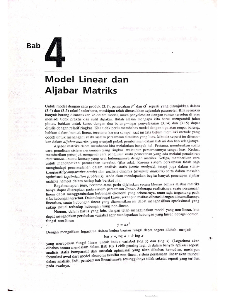 Bab 4 Mat Ekonomi | PDF