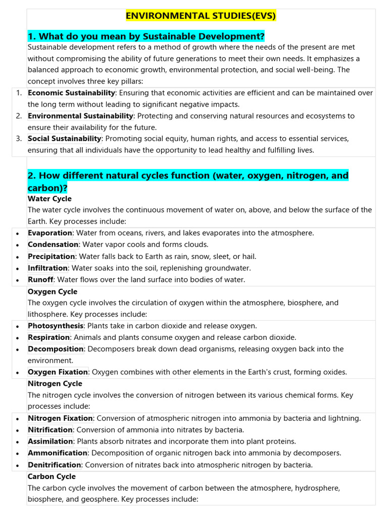 Environmental Studies | PDF | Water Pollution | N Ox