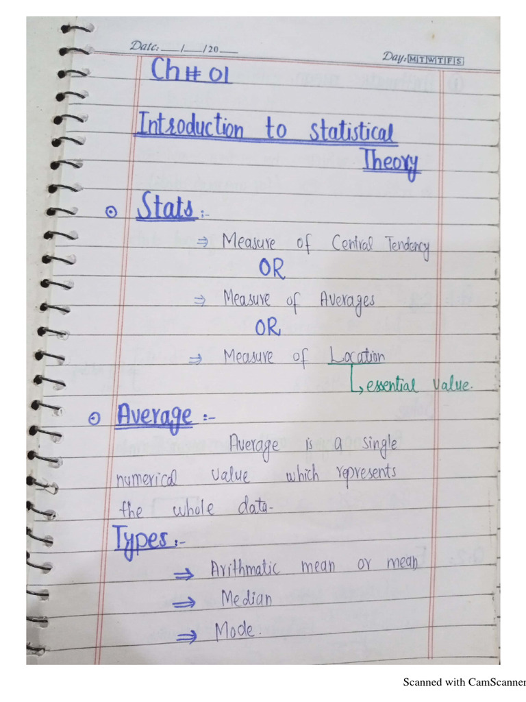 Statistics Notes | PDF