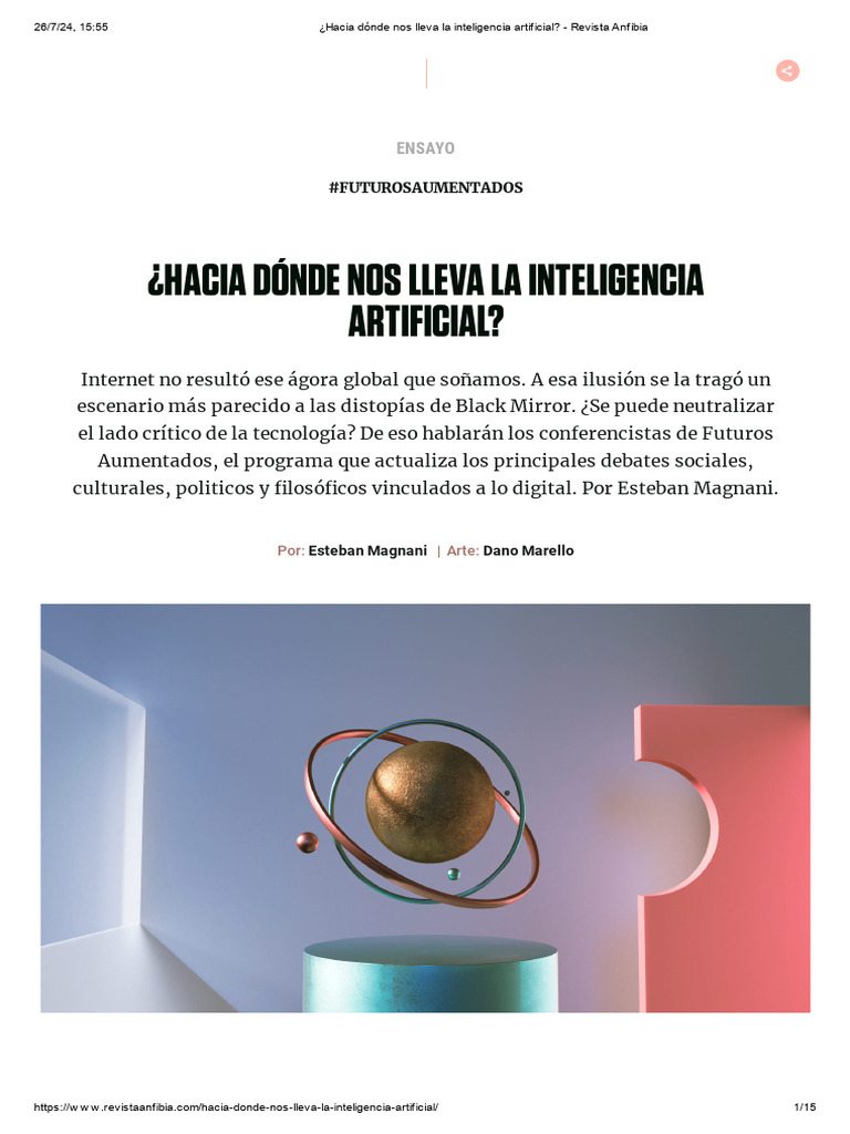 ¿Hacia Dónde Nos Lleva La Inteligencia Artificial - Revista Anfibia | PDF | Inteligencia ...