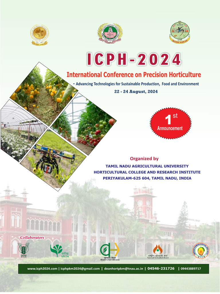 ICPH 2024 1st Announcement-Periyakulam | PDF | Agriculture | Horticulture