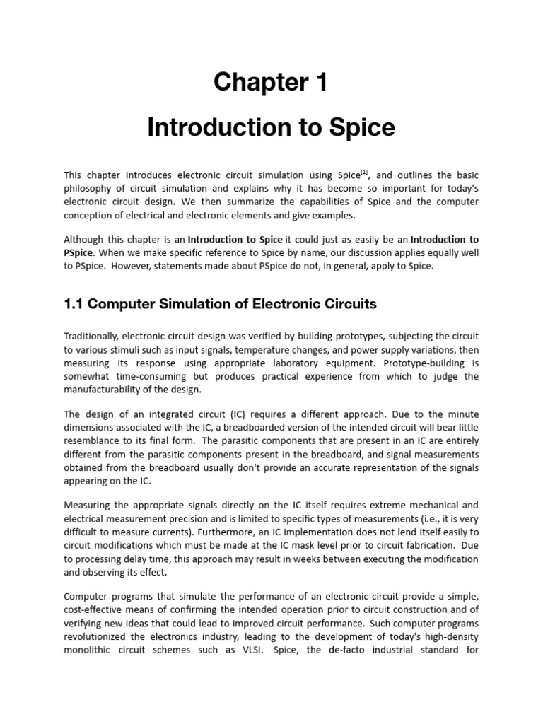 Spice Chapter 1 | PDF | Electrical Network | Spice