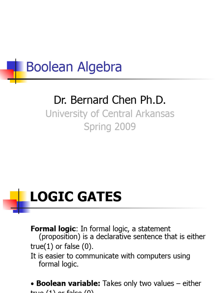 Lec1 Boolean Algebra | PDF | Boolean Algebra | Teaching Mathematics