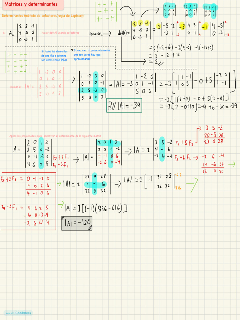matrices y determinantes, pág 3 | PDF | Determinante | Objetos matemáticos