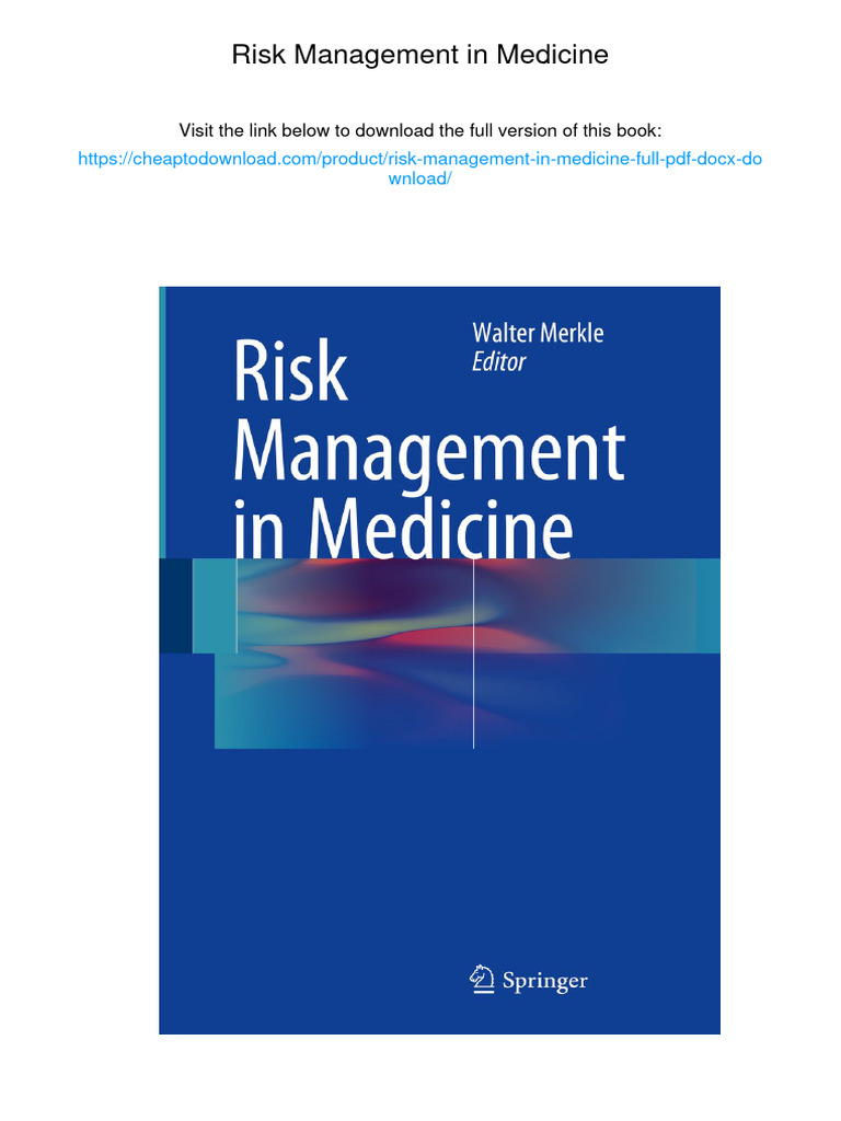 Risk Management in Medicine., 978-3662474068 | PDF | Risk | Shift Work