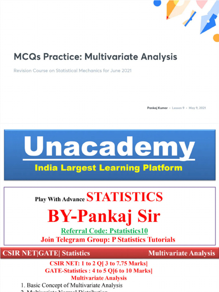MCQs+Practice +Multivariate+Analysis | PDF