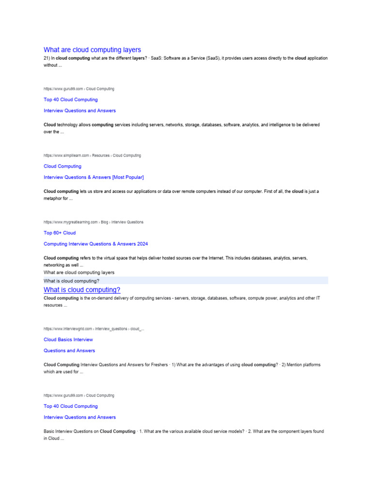 Cloud Computing Short Question | PDF | Cloud Computing | Platform As A Service