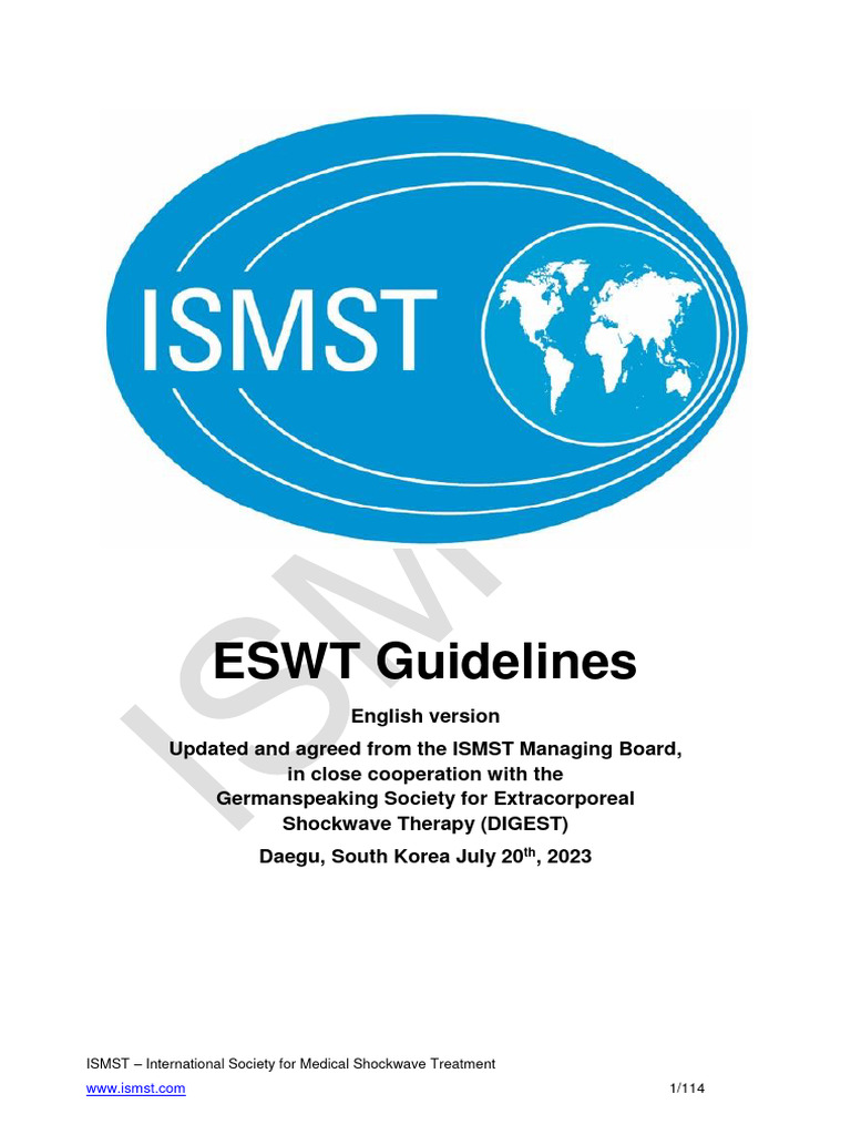 ISMST-Guidelines-for-ESWT-_-engl-20240103 | PDF | Angiogenesis | Piezoelectricity