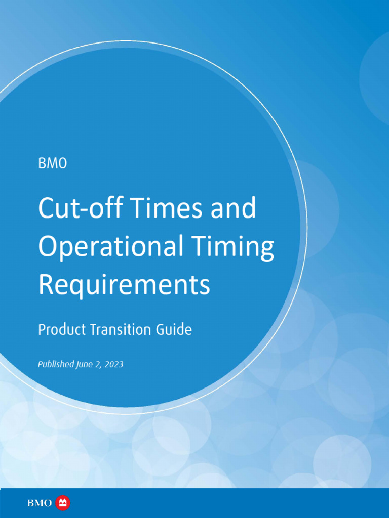 Cut Off Times and Operational Timing Requirements PTG | PDF | United ...