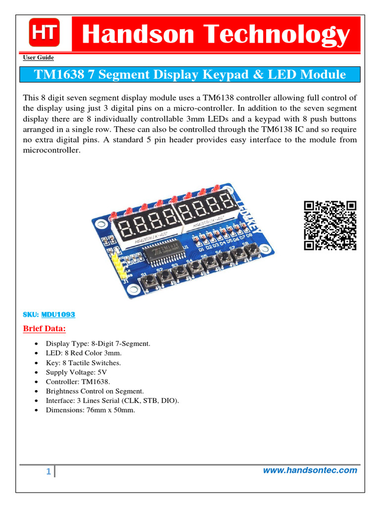 TM1638 | PDF | Arduino | Computer Science