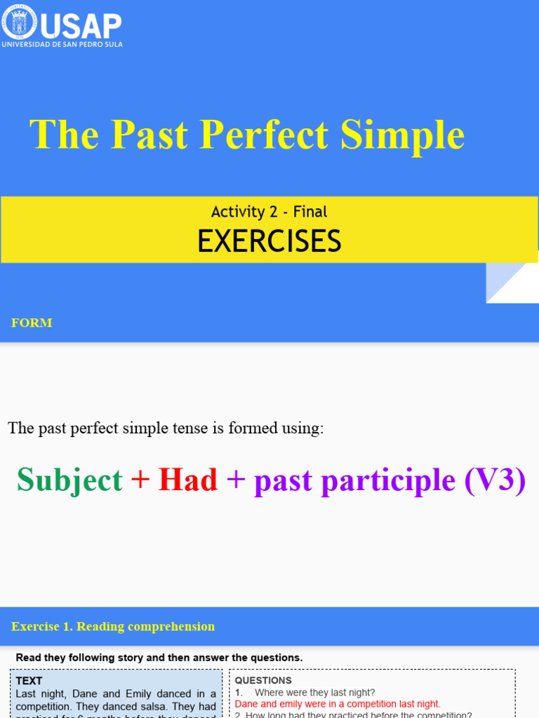 8 Practice - The Past Perfect Simple | PDF | Linguistic Morphology ...