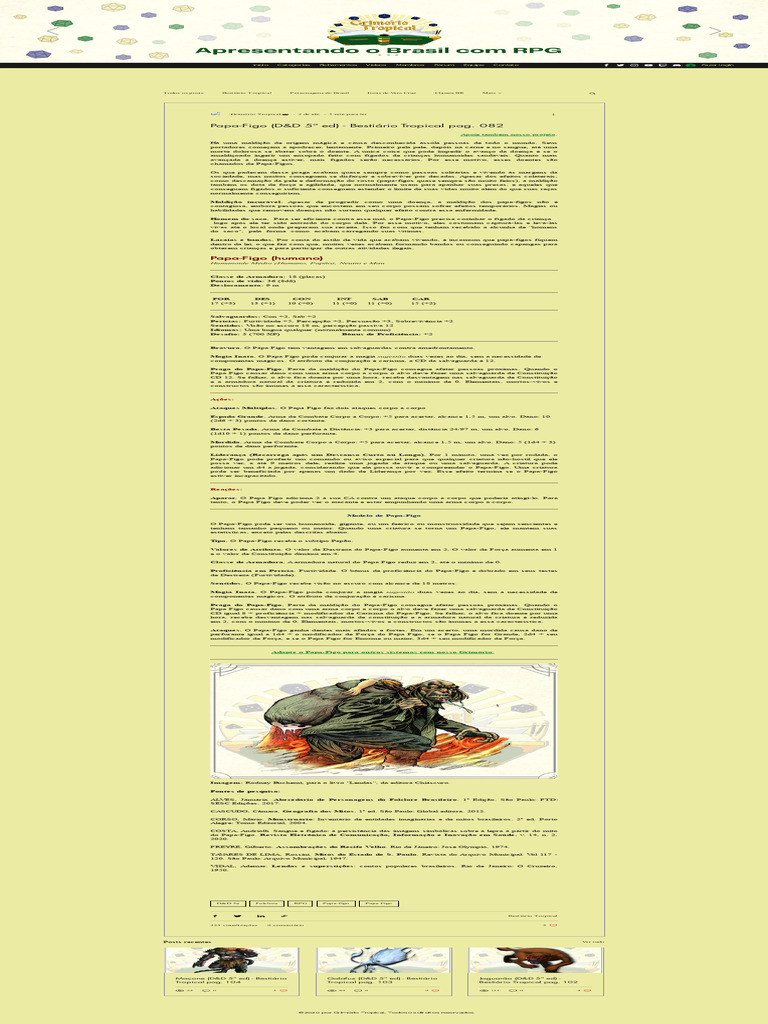 Papa-Figo (D&D 5ª ed) - Bestiário Tropical pag. 082 | PDF