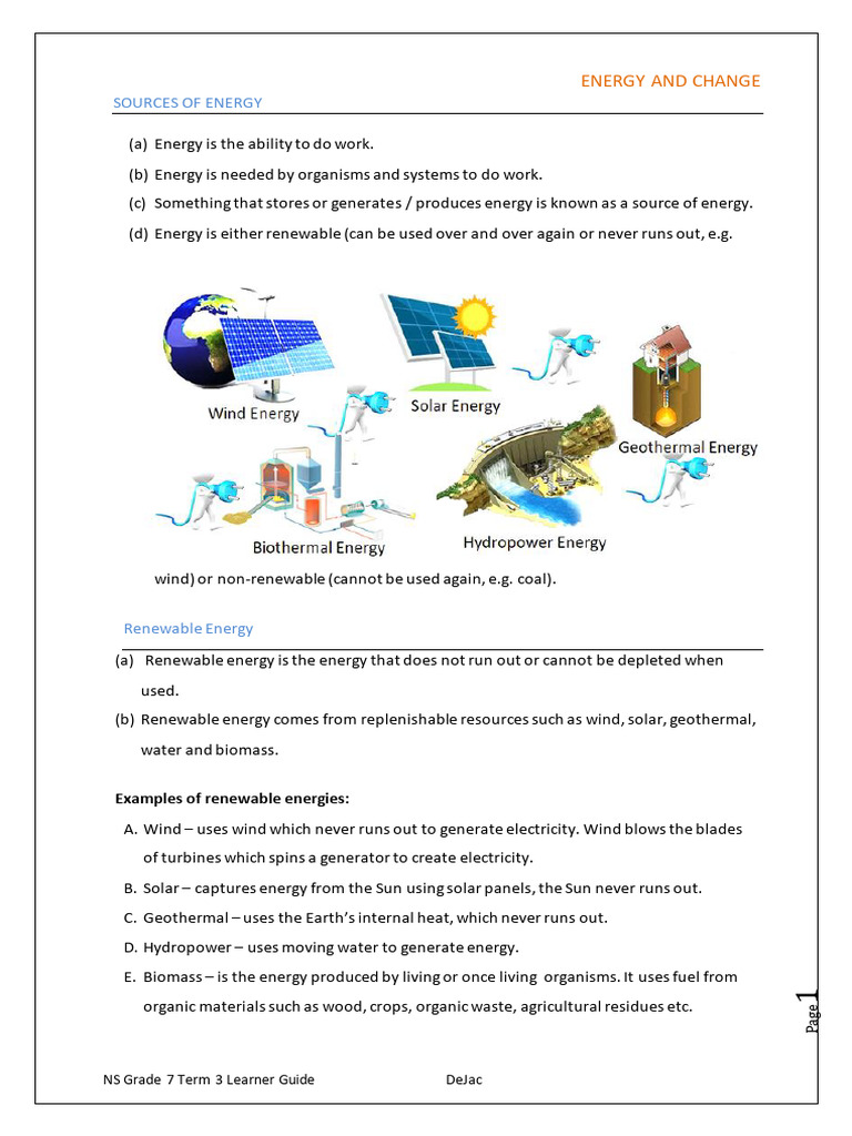 Grade 7 NS Term 3 Leaner Guide | PDF | Thermal Conduction | Renewable ...
