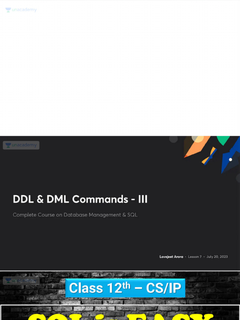 DDL DML Commands III With Anno | PDF