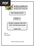 Grade 11 Topic Test Vectors Feb 2023 | PDF | Force | Euclidean Vector