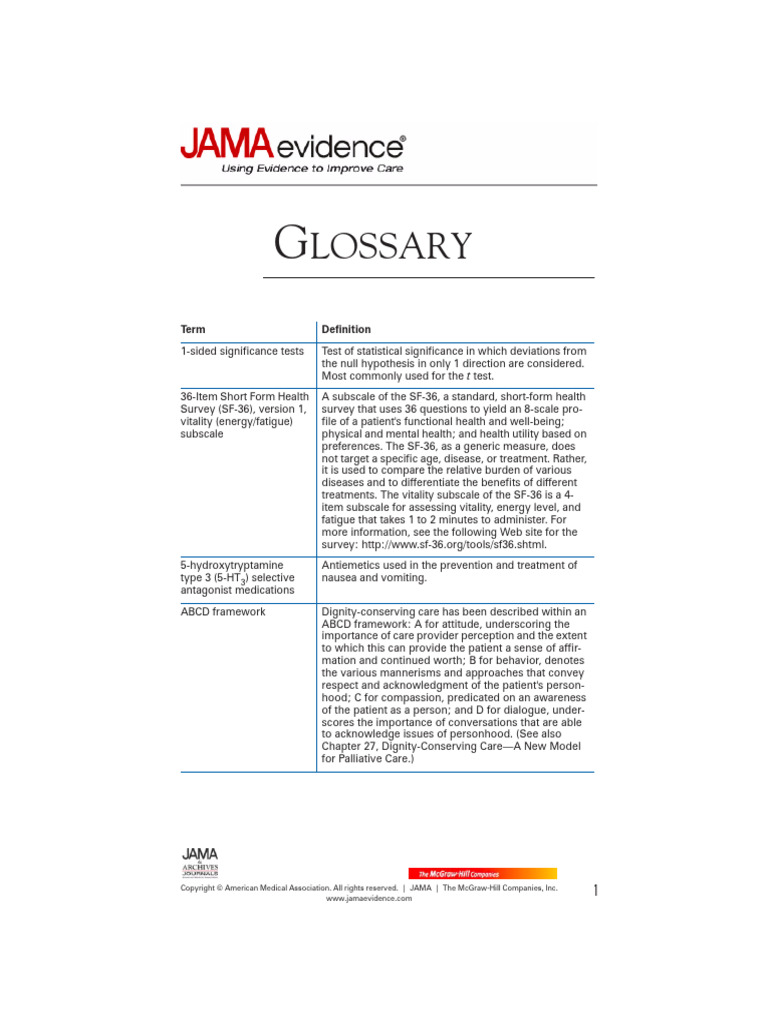 JAMAevidence Glossary Final | PDF | Cardiopulmonary Resuscitation ...